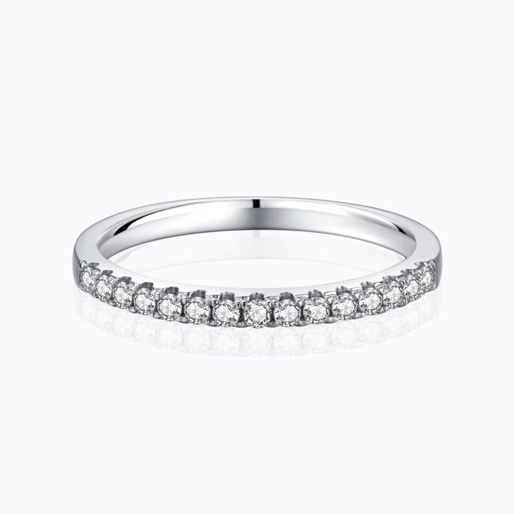 Round Moissanite Twisted Rope Eternity Wedding Band